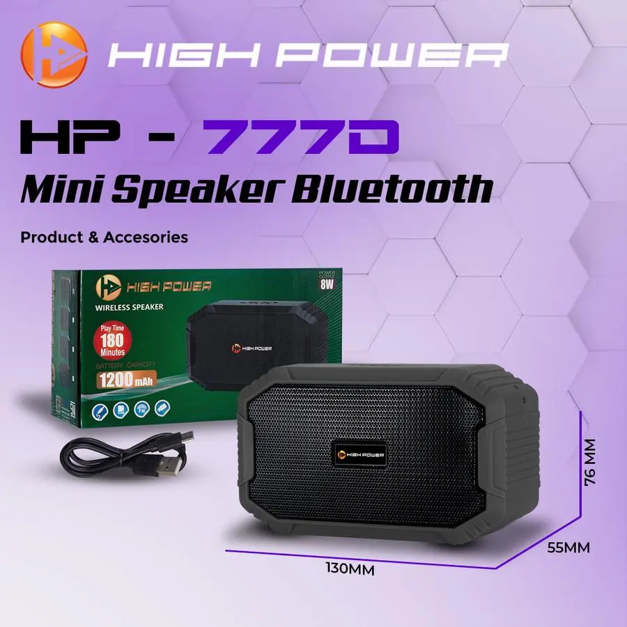 HIGH POWER Speaker Bluetooth Mini Portable Musik Box Audio 777D - NOISE
